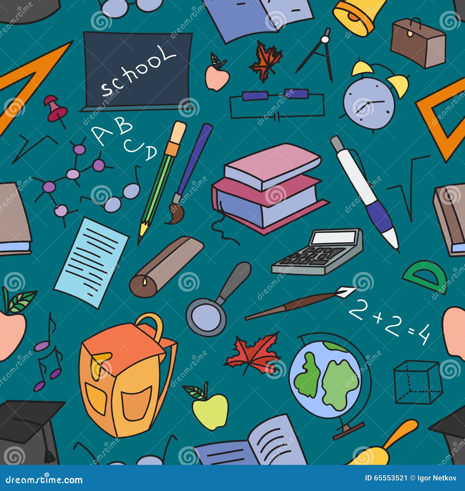 Doodle pattern of learning stock vector. Illustration of collection ...