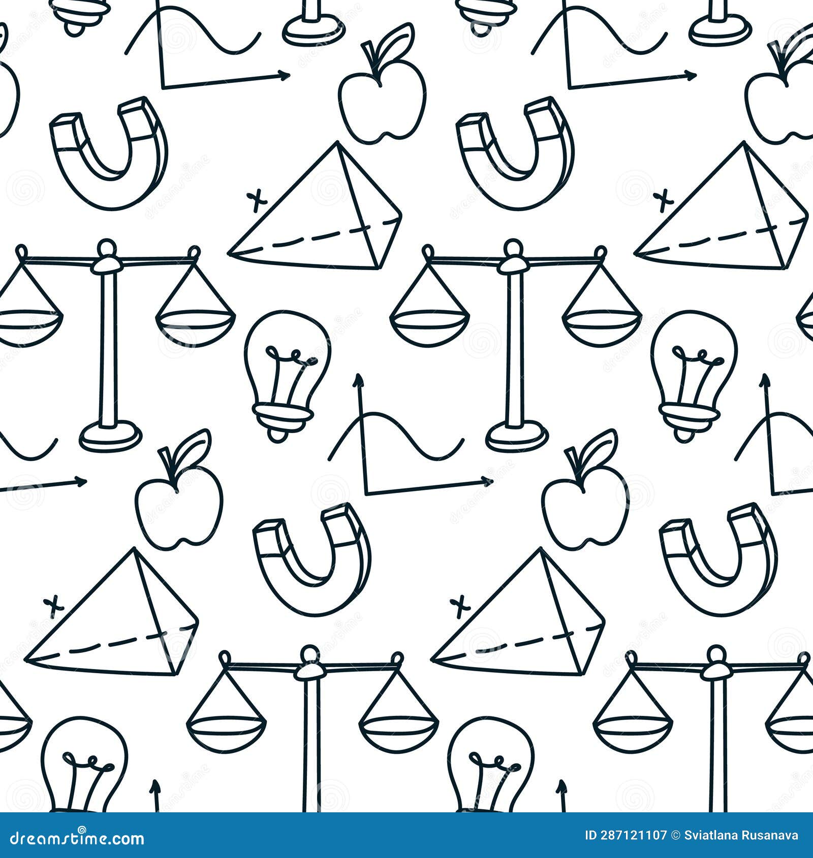 The Doodle Pattern is the Science of Physics. Texture for Physics. Back ...