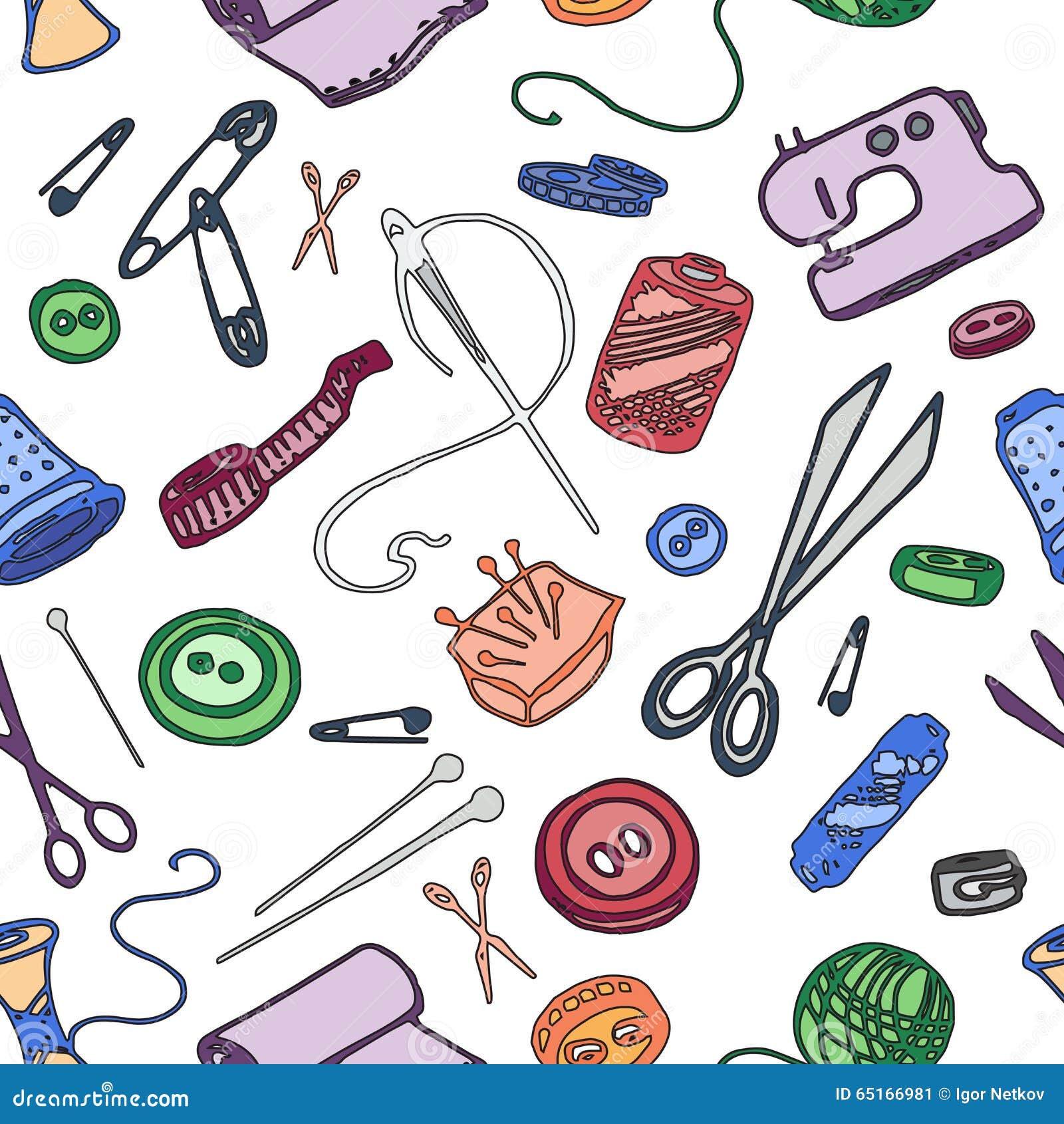 Doodle Pattern of Tailor Business Stock Vector - Illustration of ...