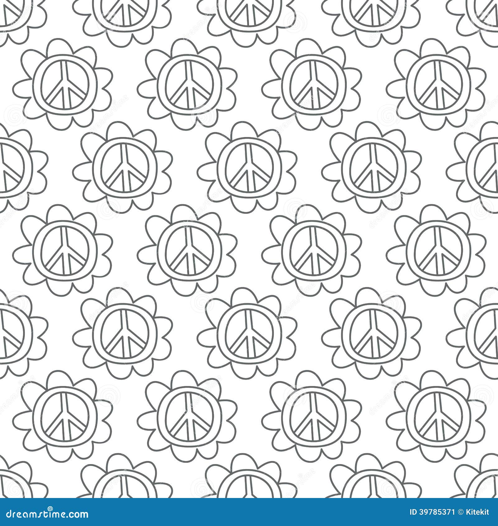Doodle Peace Sign. Seamless Background. Stock Vector - Illustration of ...