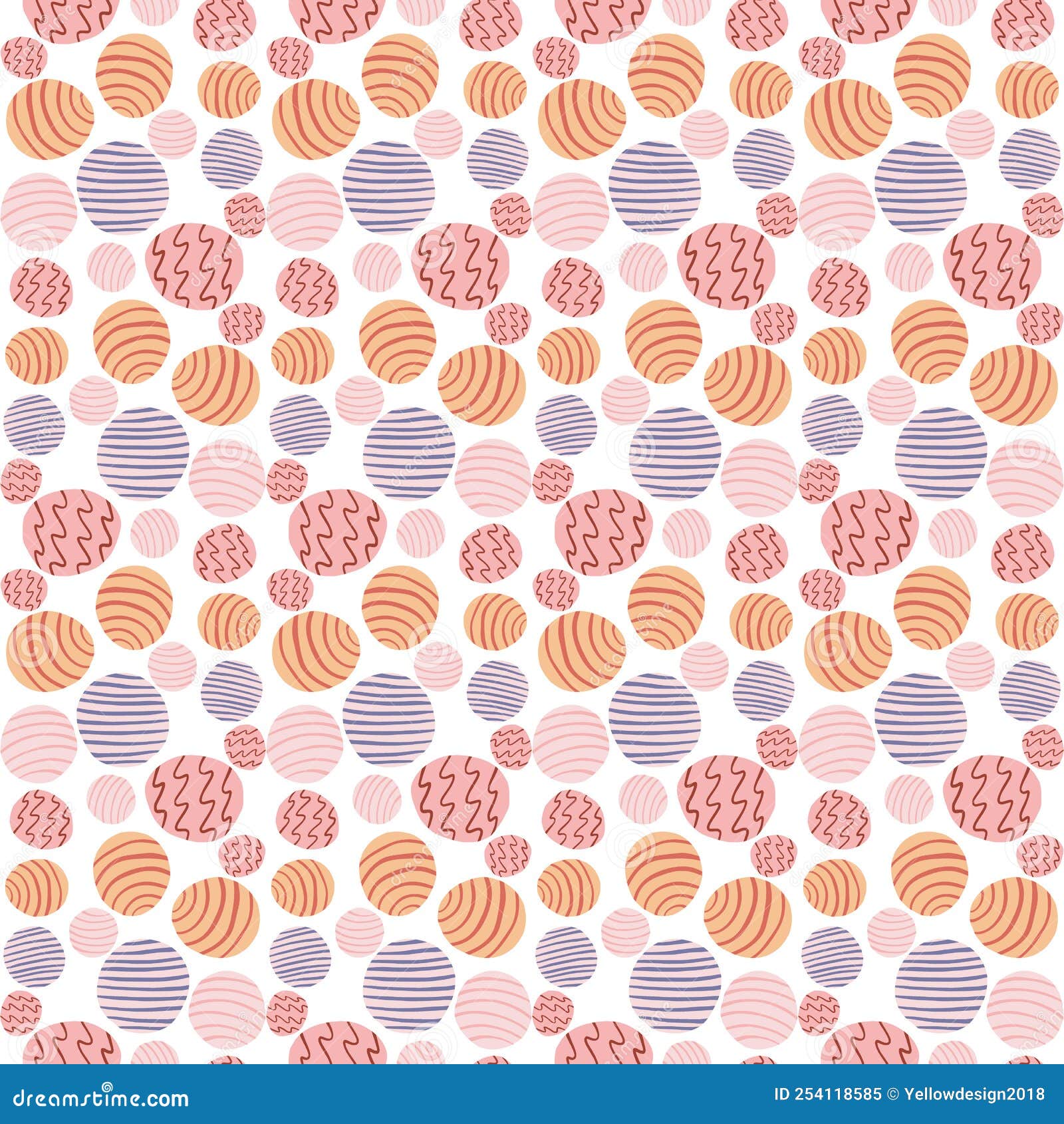 Doodle Pebbles Seamless Pattern. Cute Brick Wall Background Stock ...