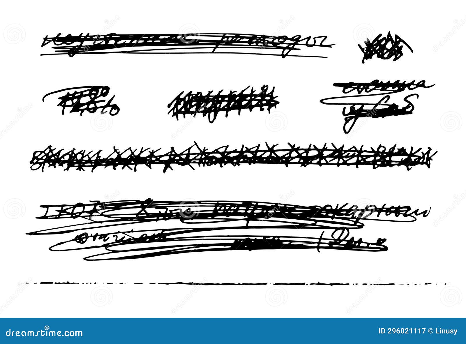 Scribbles And Scrawls Hand Drawn Doodle Set Cartoon Vector ...