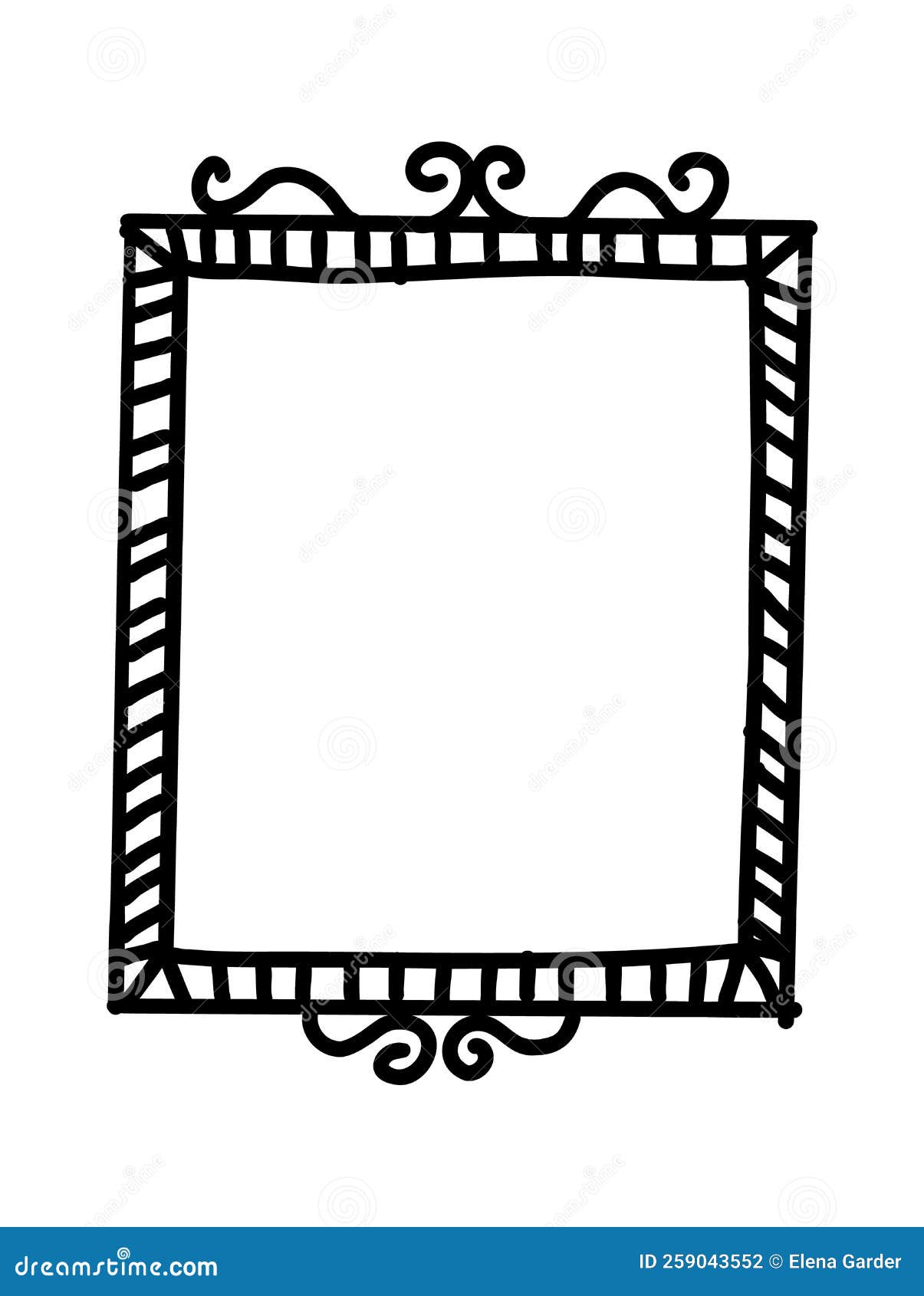 Doodle Picture Frame. Hand Drawn Vintage Sketchy Shape Stock Vector ...