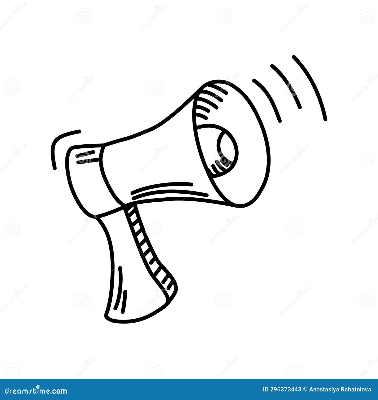 Doodle Picture of Megaphone. Hand Drawn Vector Illustration Stock ...