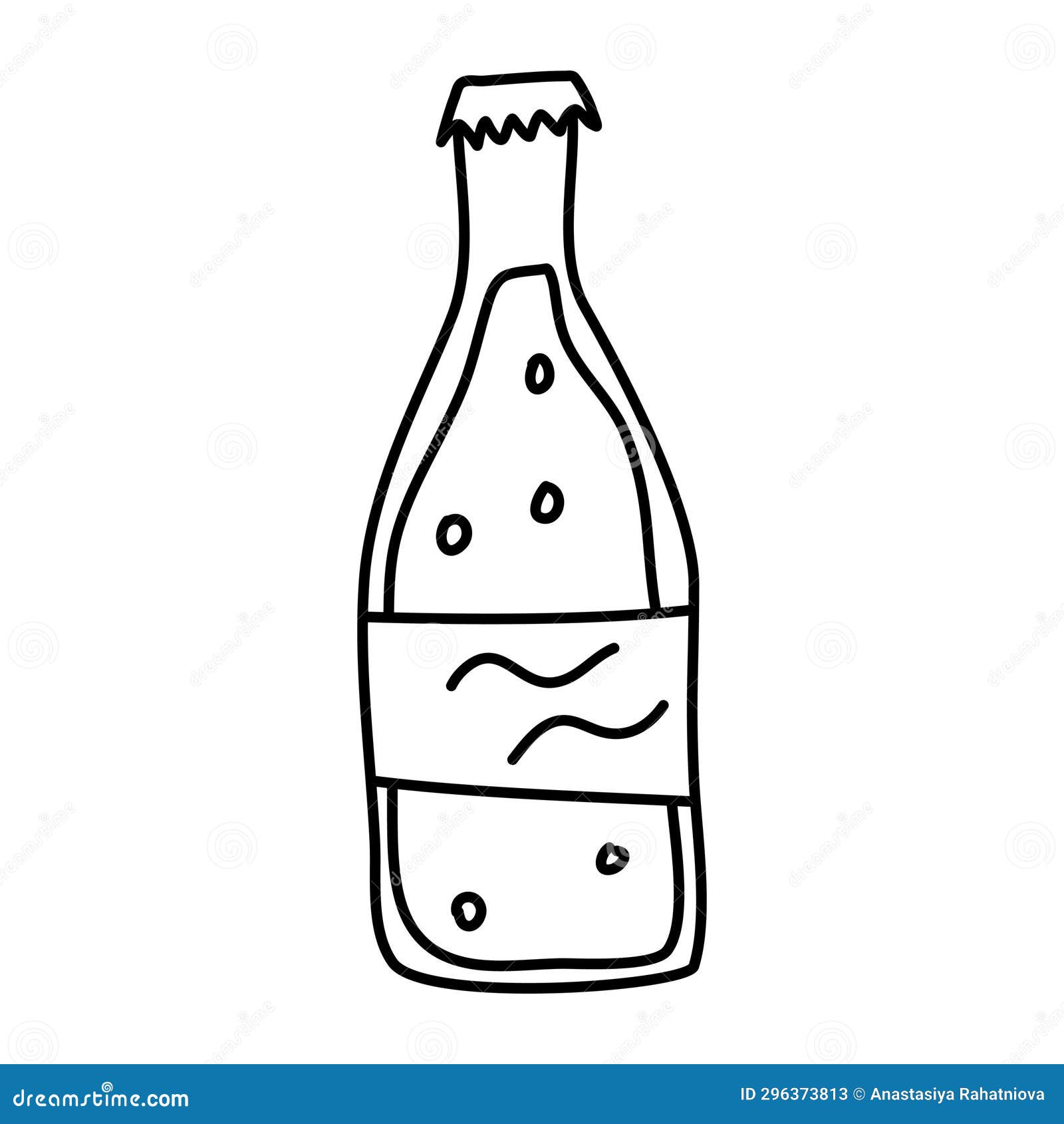 Doodle Picture of a Soda Bottle. Hand Drawn Vector Illustration Stock ...