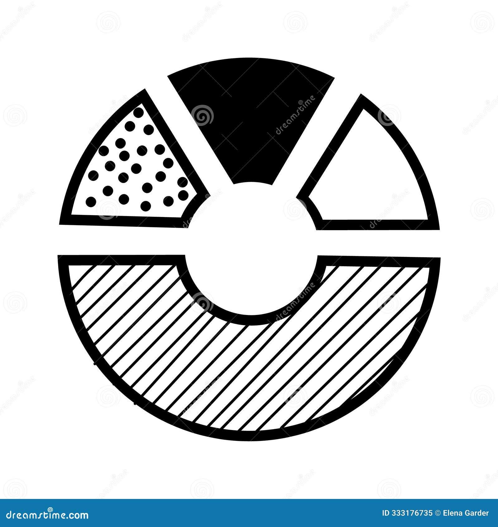 Doodle Pie Chart Set. Hand Drawn Fraction Graphic Shape Stock Vector ...