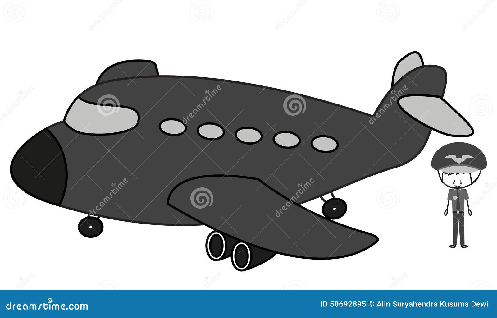 Doodle Pilot stock vector. Illustration of isolated, children - 50692895