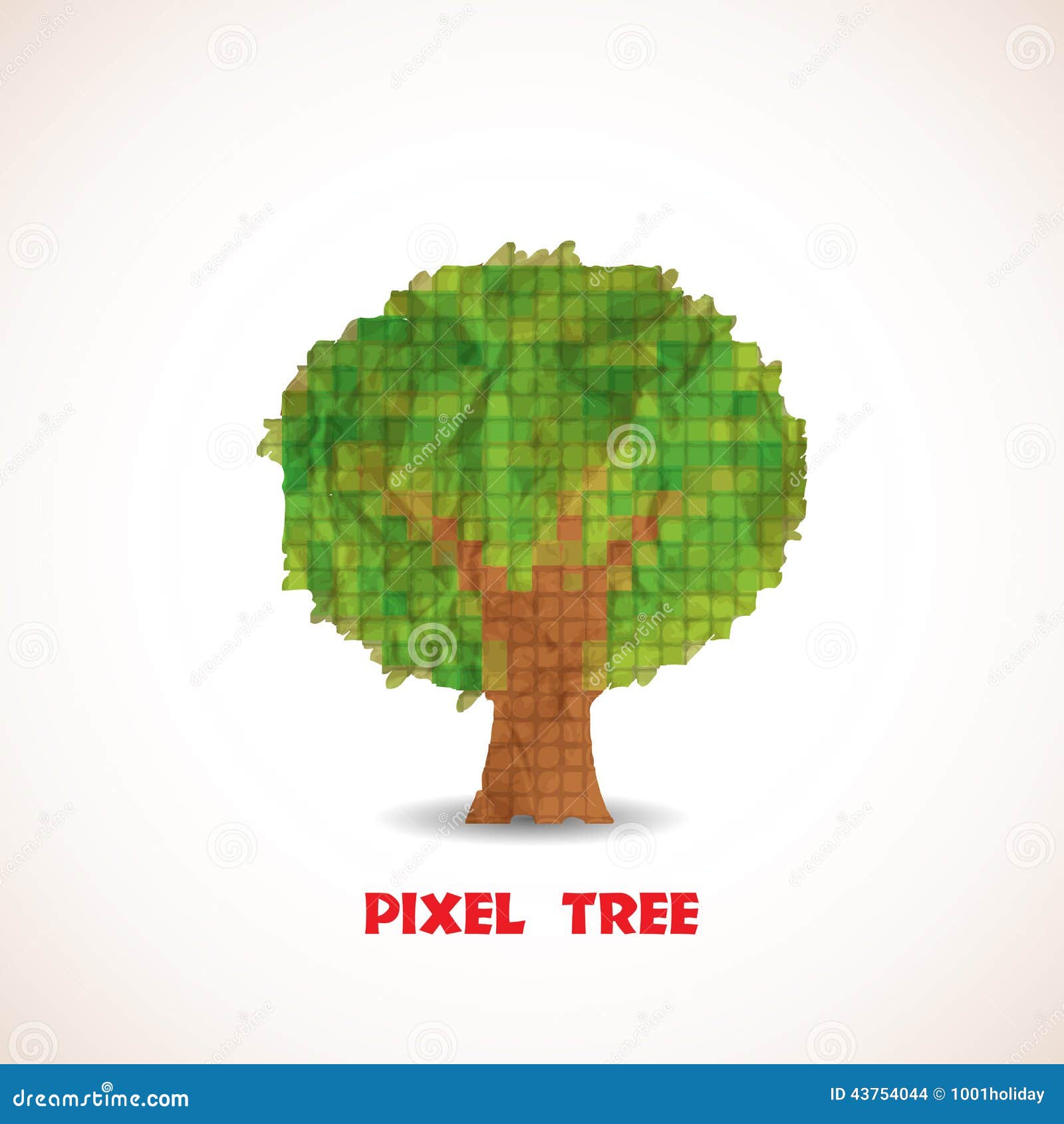 Pixel Art Tree Vector Illustration | CartoonDealer.com #48026634