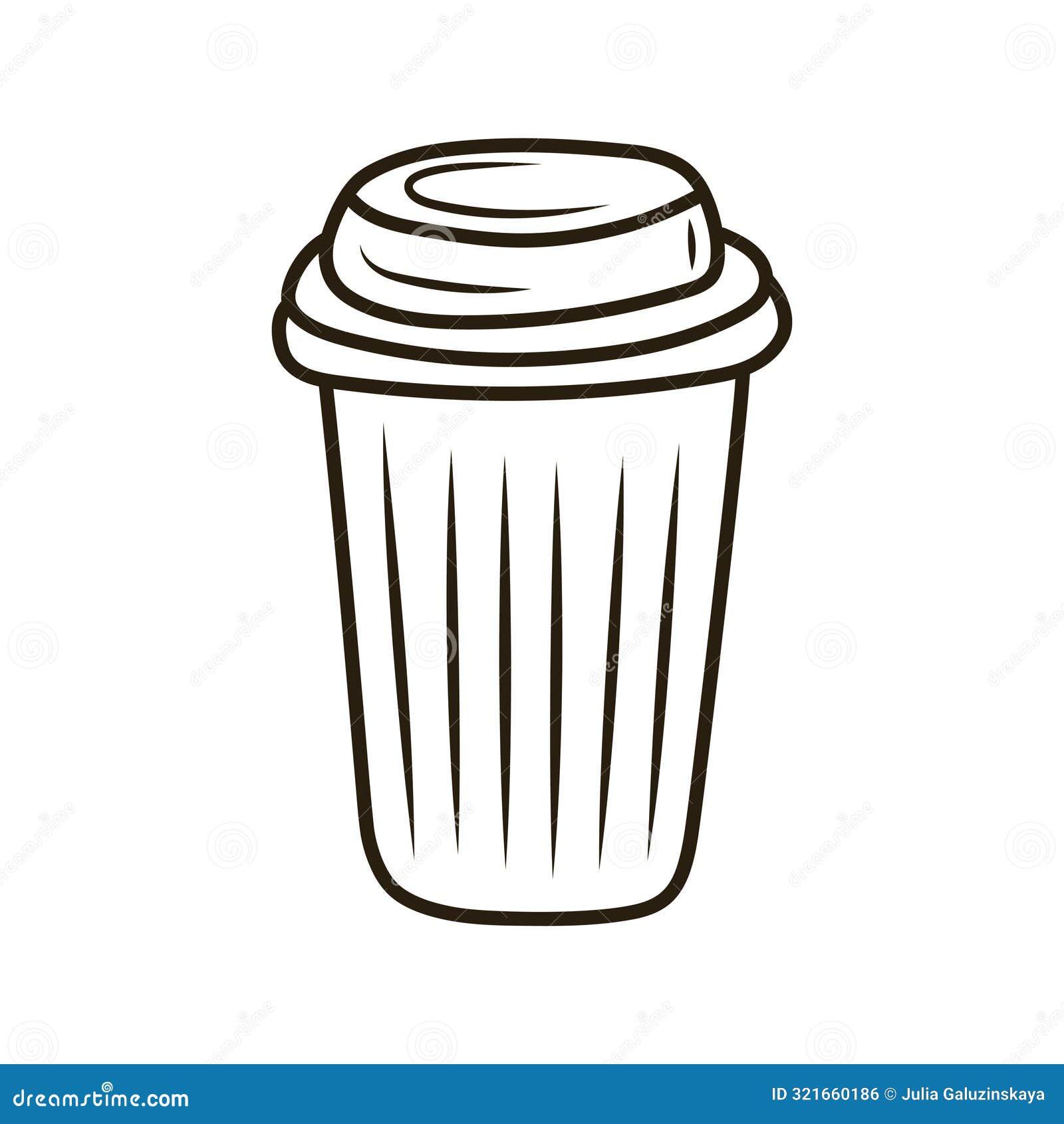 Doodle Plastic Coffee Cup With Heart. Outline Hand Drawn Icon Cartoon ...