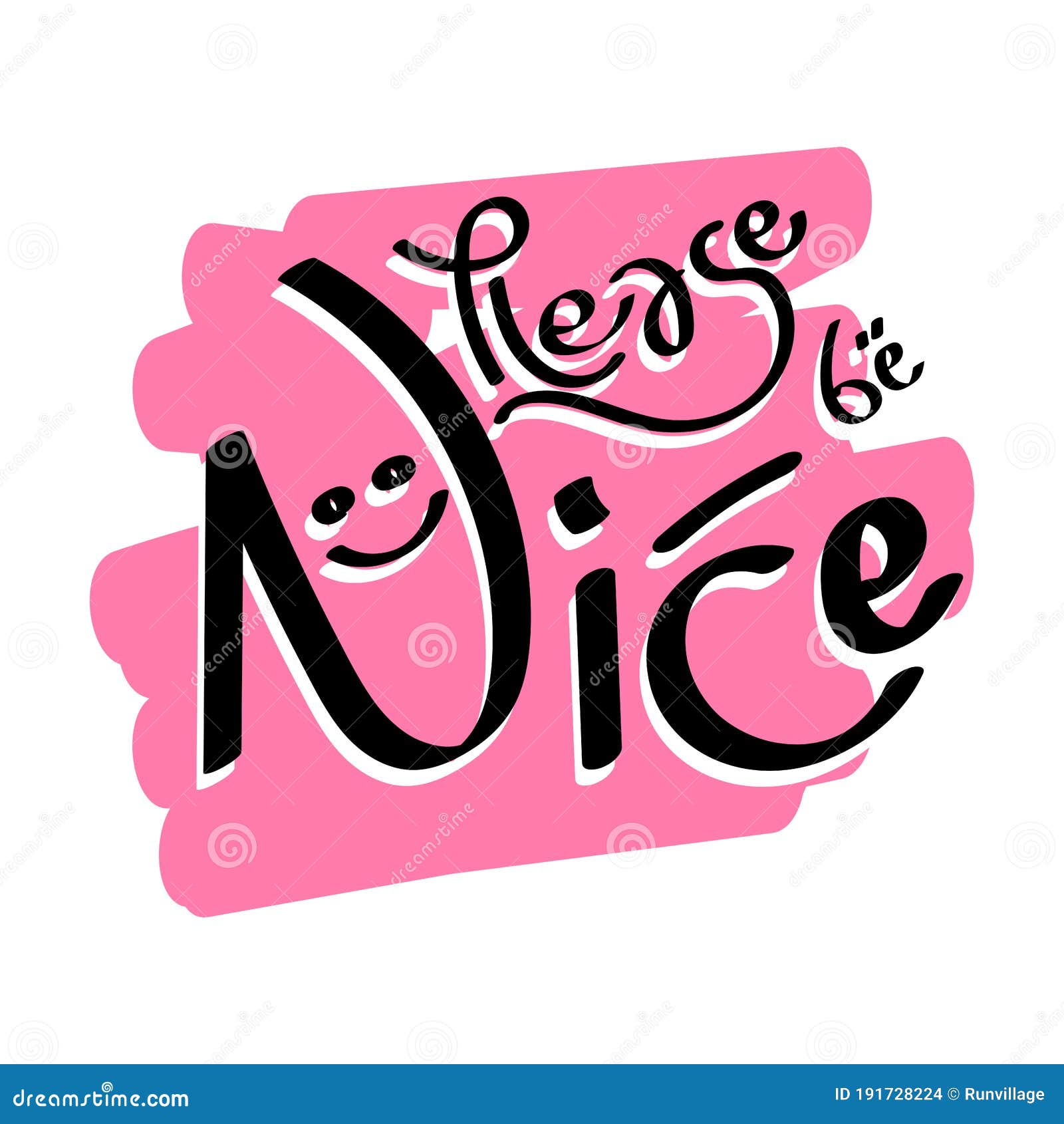 Doodle about Please Be Nice Typography Illustration Stock Vector ...