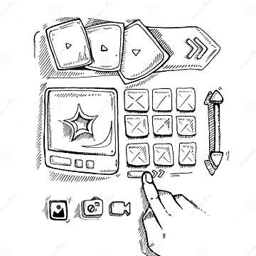 Doodle portfolio wireframe stock vector. Illustration of page - 56104267