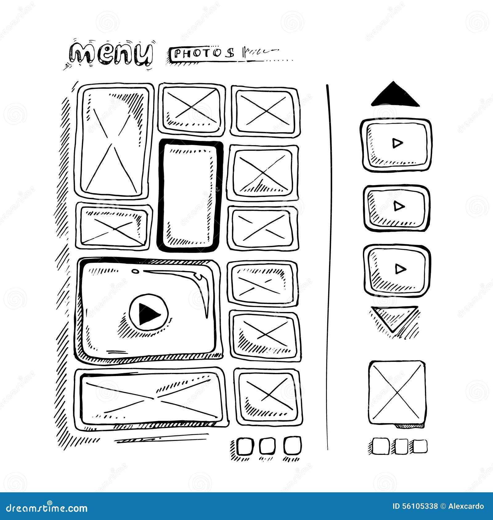 Doodle Portfolio Wireframe Vector Illustration | CartoonDealer.com ...