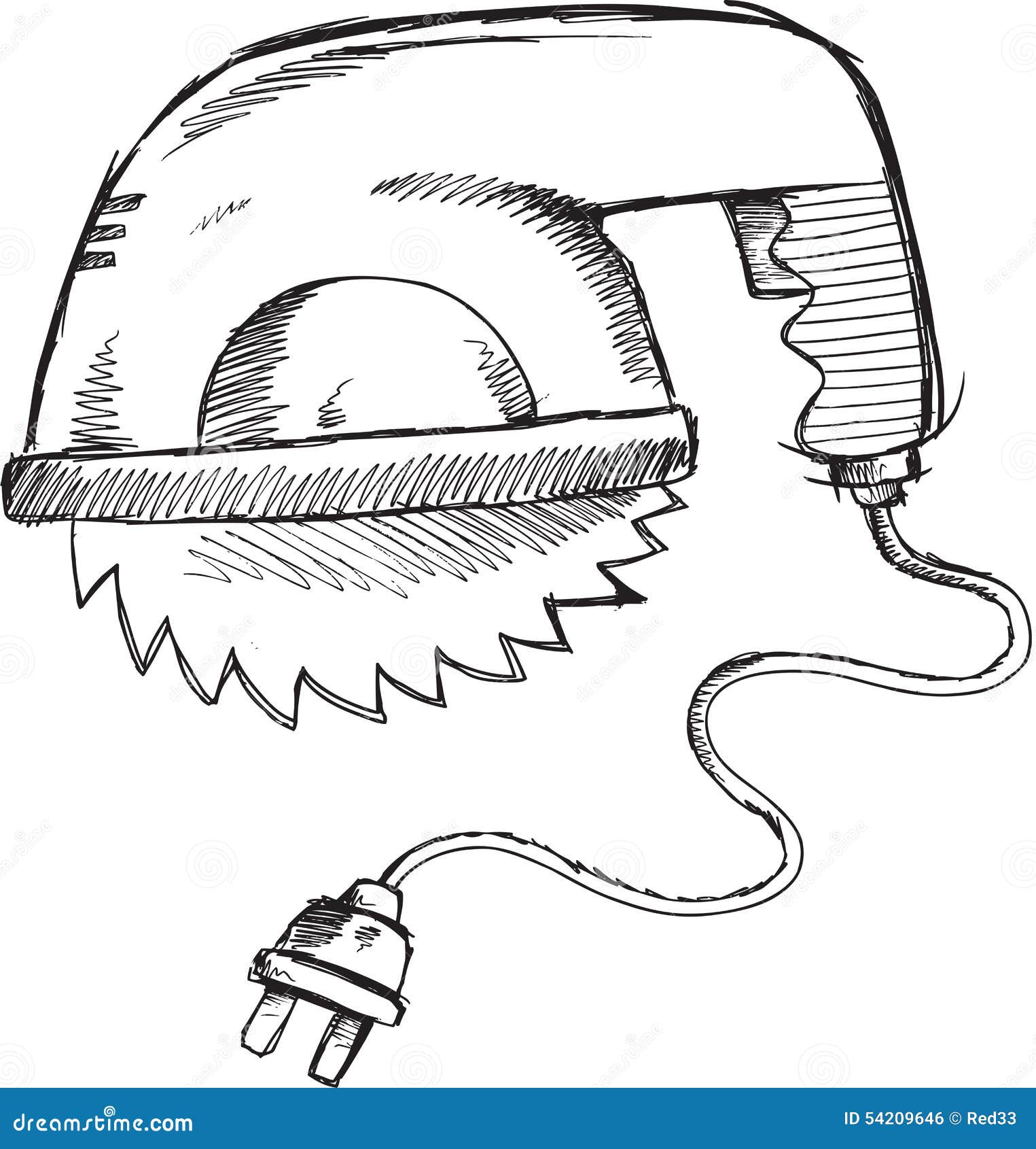 Doodle Power Saw Vector stock vector. Illustration of doodle - 54209646