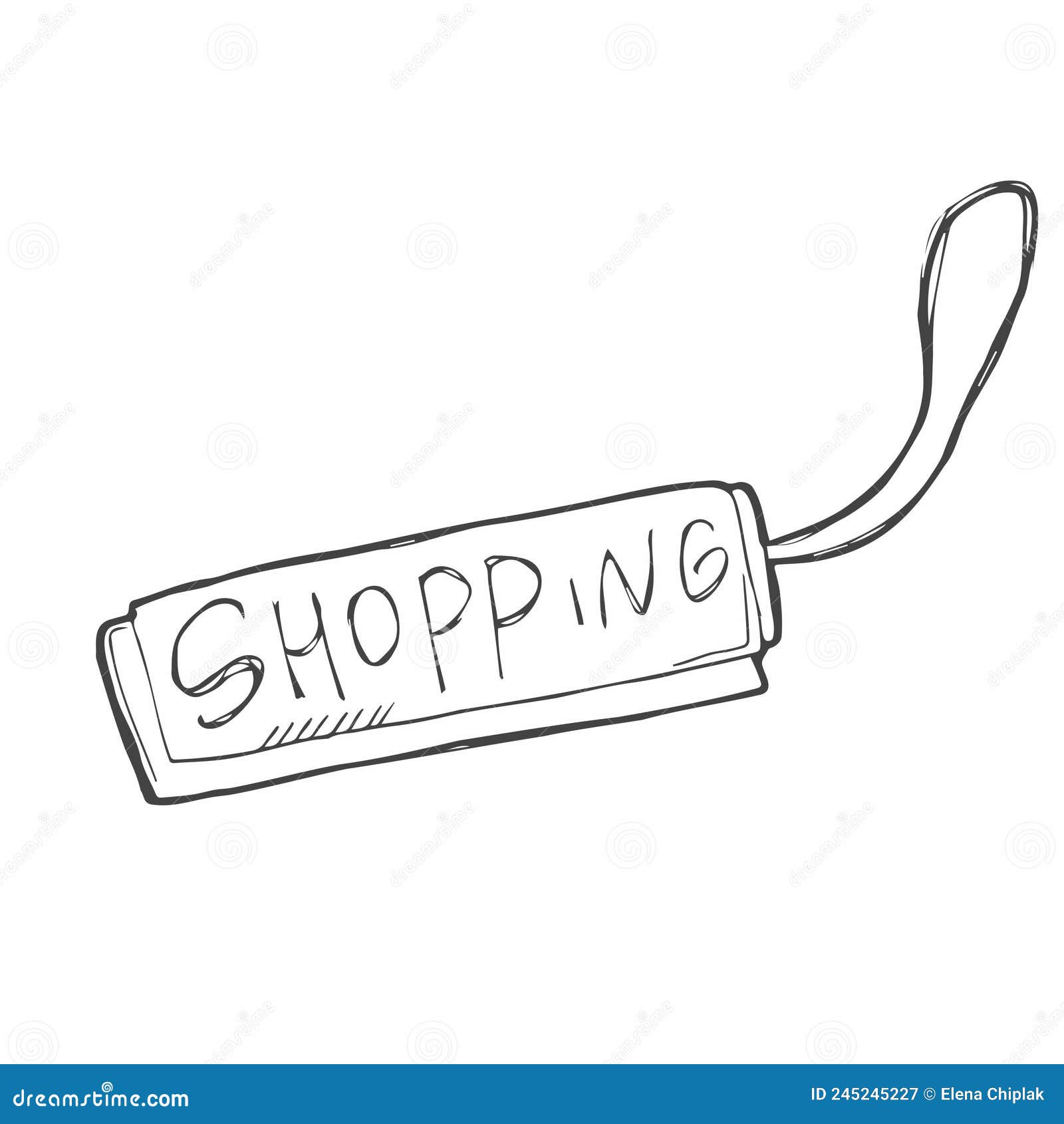 Doodle Price Tag Handdrawn Style with Cartoon Illustration Vector Stock ...