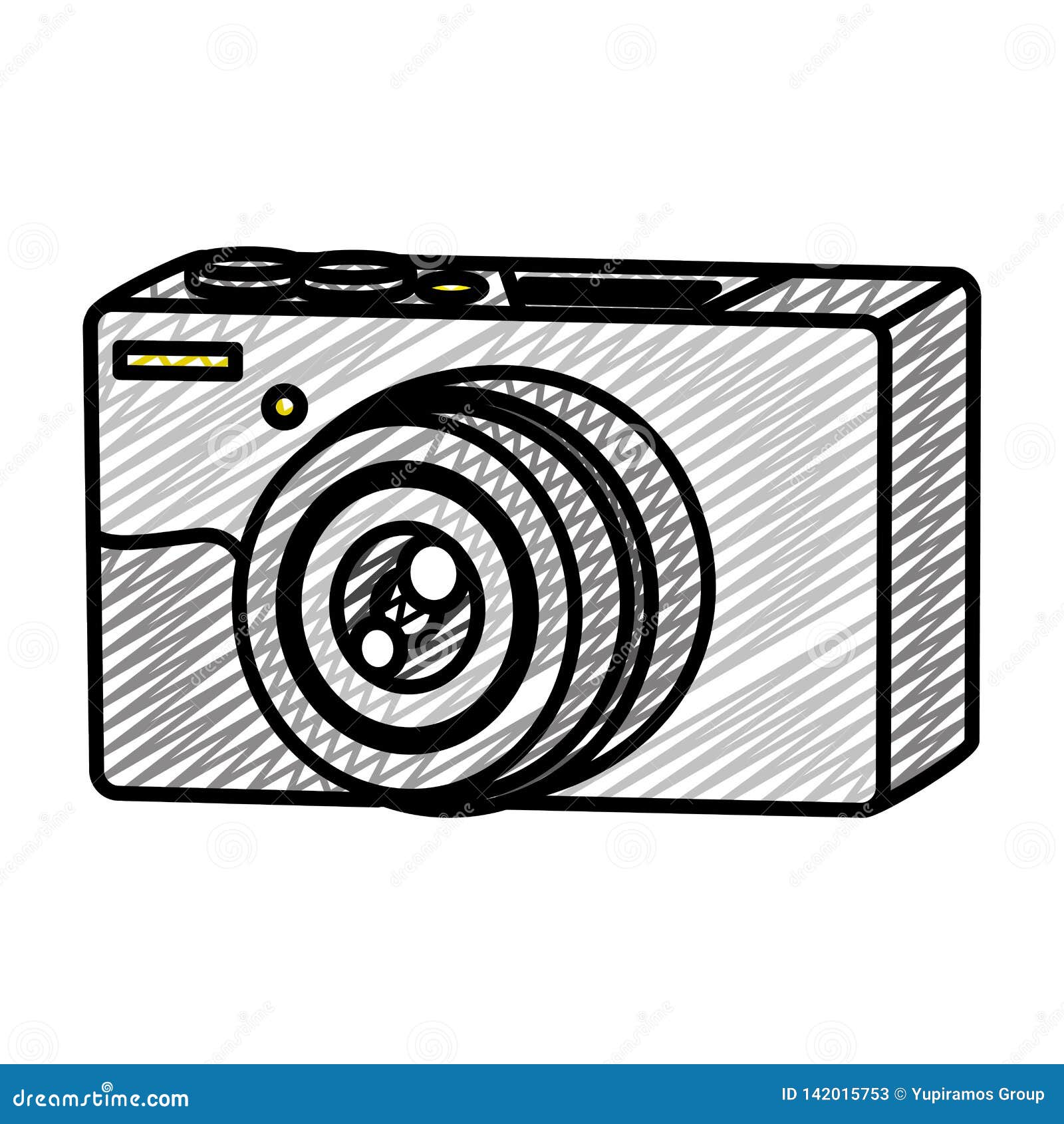 Doodle Professional Digital Camera Technology Object Stock Vector ...
