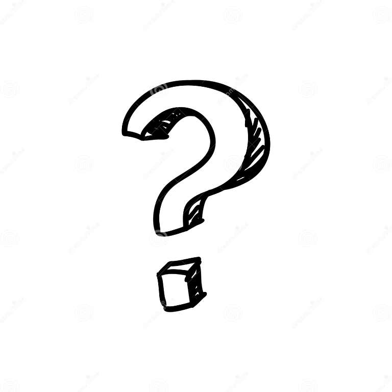 Doodle Question Mark stock illustration. Illustration of vertical ...