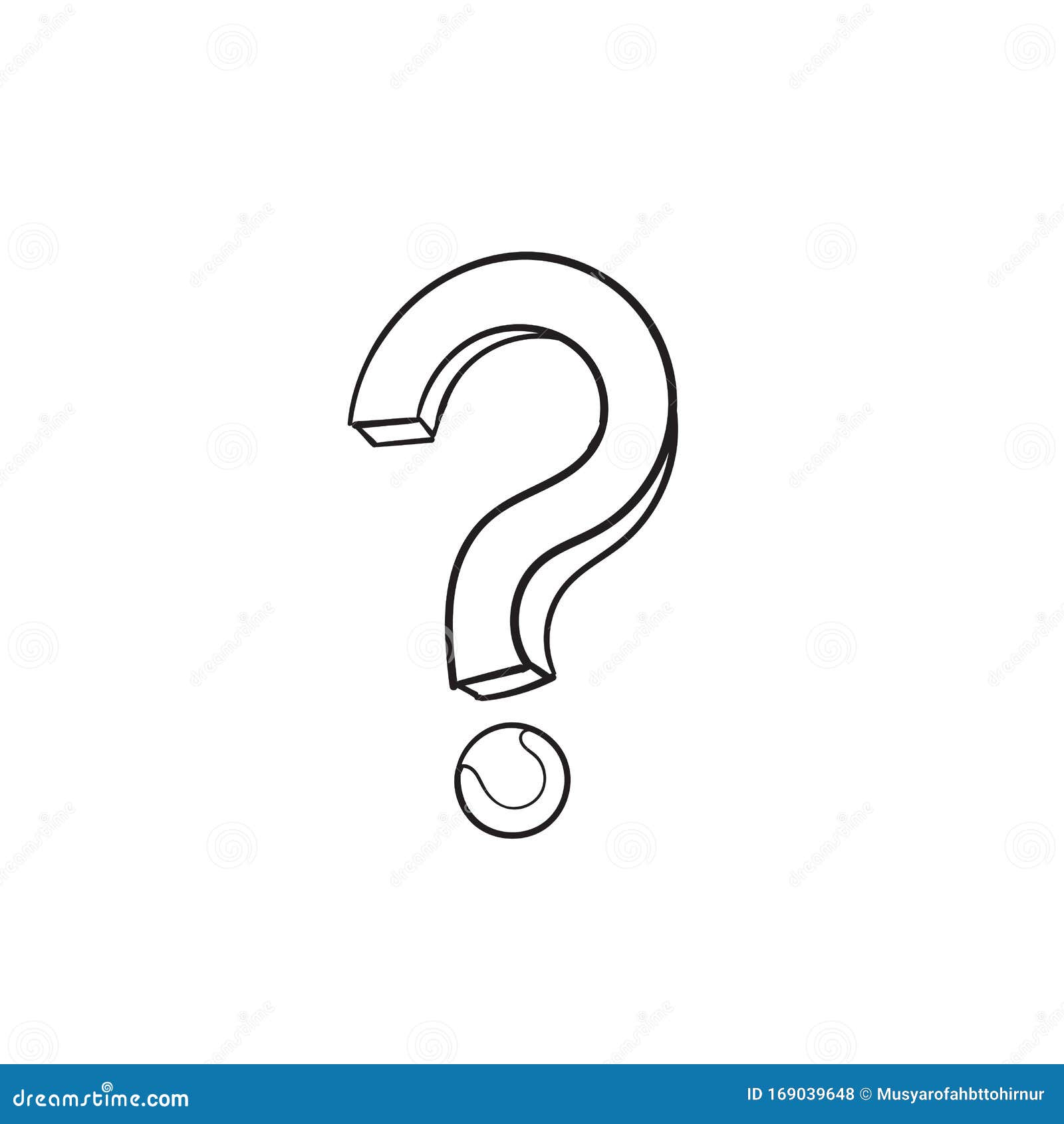 Doodle Question Mark Illustration Vector Stock Vector - Illustration of ...