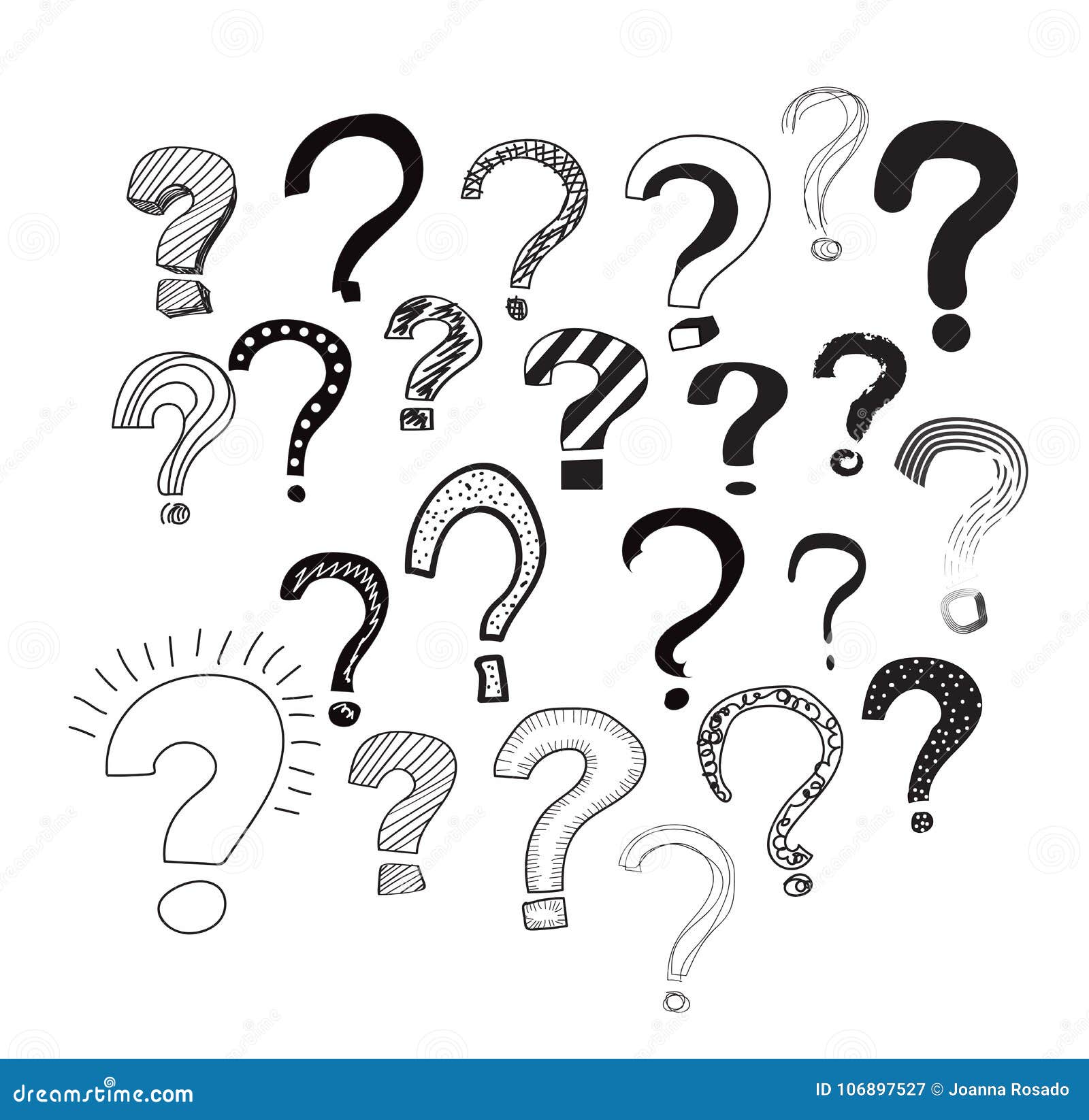 Doodle question marks stock vector. Illustration of playing - 106897527