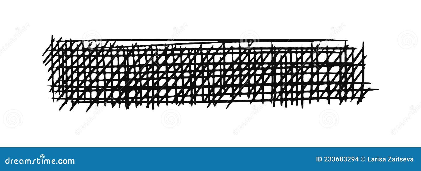 Doodle Rectangle Hatched. Drawn Hatching Lines in the Shape of a Long ...