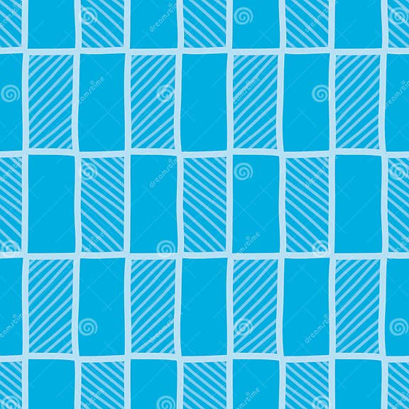 Doodle Rectangular Grid Seamless Vector Pattern with Diagonal Lines ...