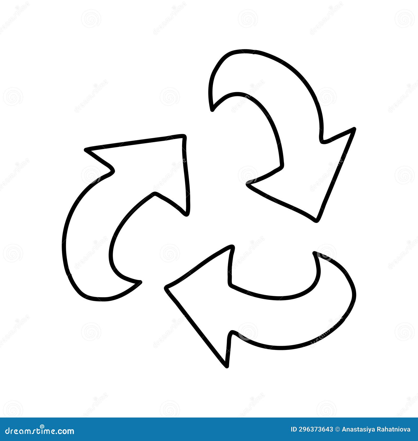 Doodle Recycle Sign. Hand Drawn Vector Illustration Stock Illustration ...