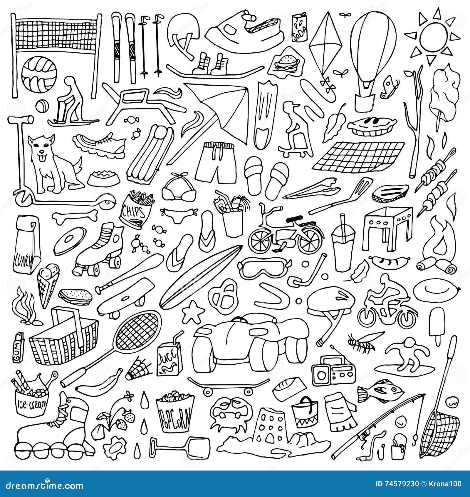 Doodle rest set stock vector. Illustration of holiday - 74579230