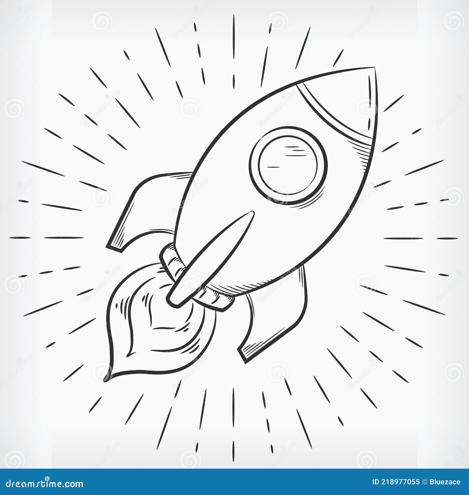 Doodle Rocket Ship Simple Handdrawn Sketch Vector Illustration Clipart ...