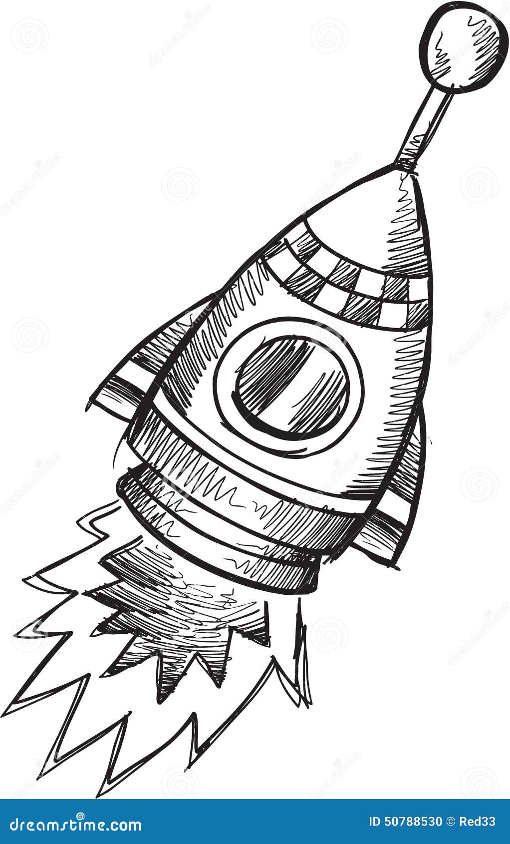 Doodle Rocket Vector stock vector. Illustration of drawing - 50788530