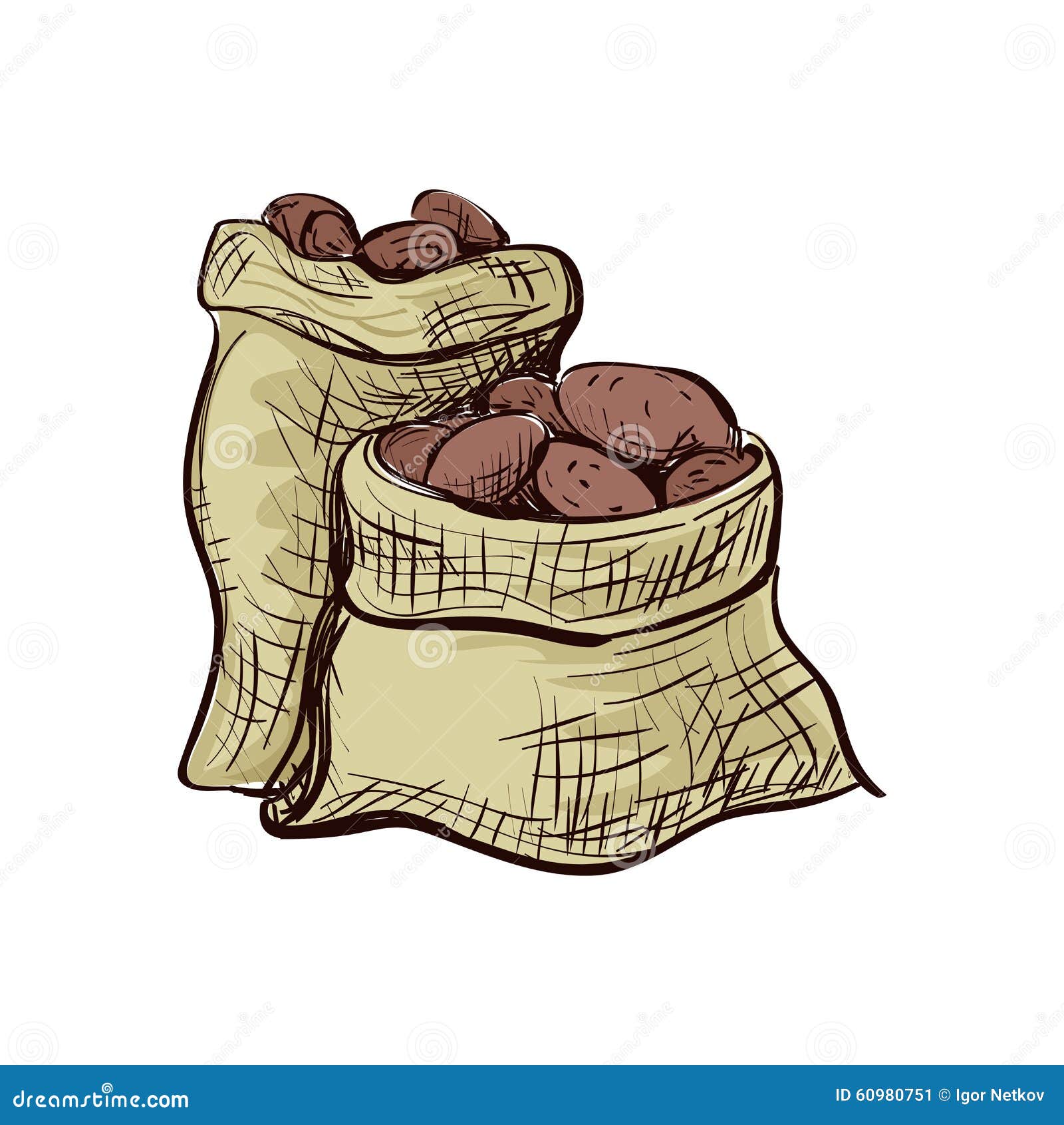 Doodle sack of potatoes stock vector. Illustration of silly - 60980751 Doodle sack of potatoes stock vector. Illustration of silly - 60980751