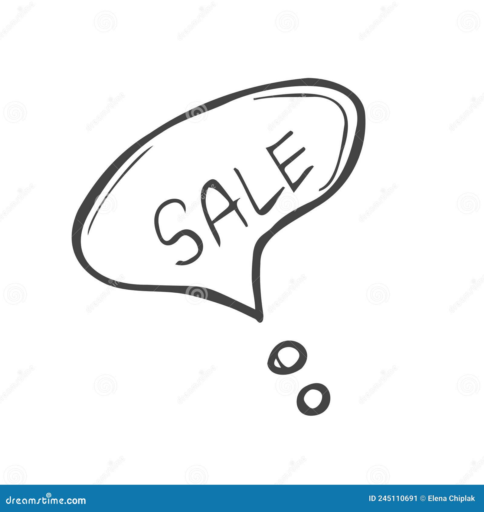 Doodle Sale Sign in Vector Format. Hand Drawn Sketch Stock Vector ...