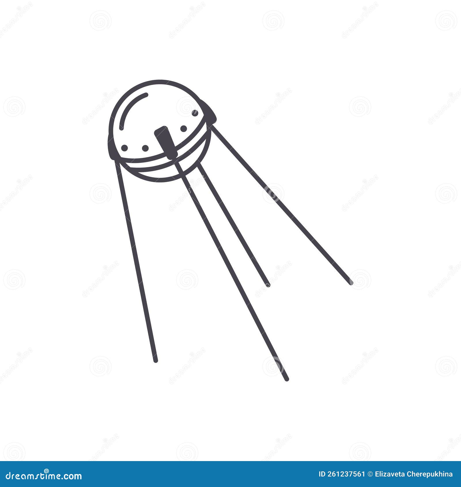 Doodle Satellite. Cartoon Space Object. International Navigation ...