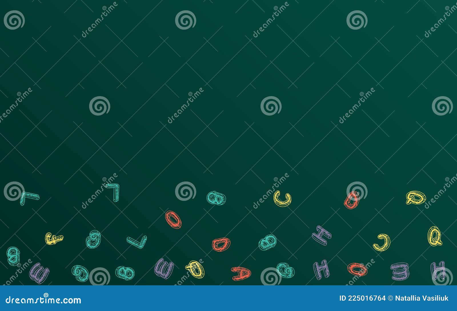 Doodle School Board Vector Green Background. Abc Stock Vector ...