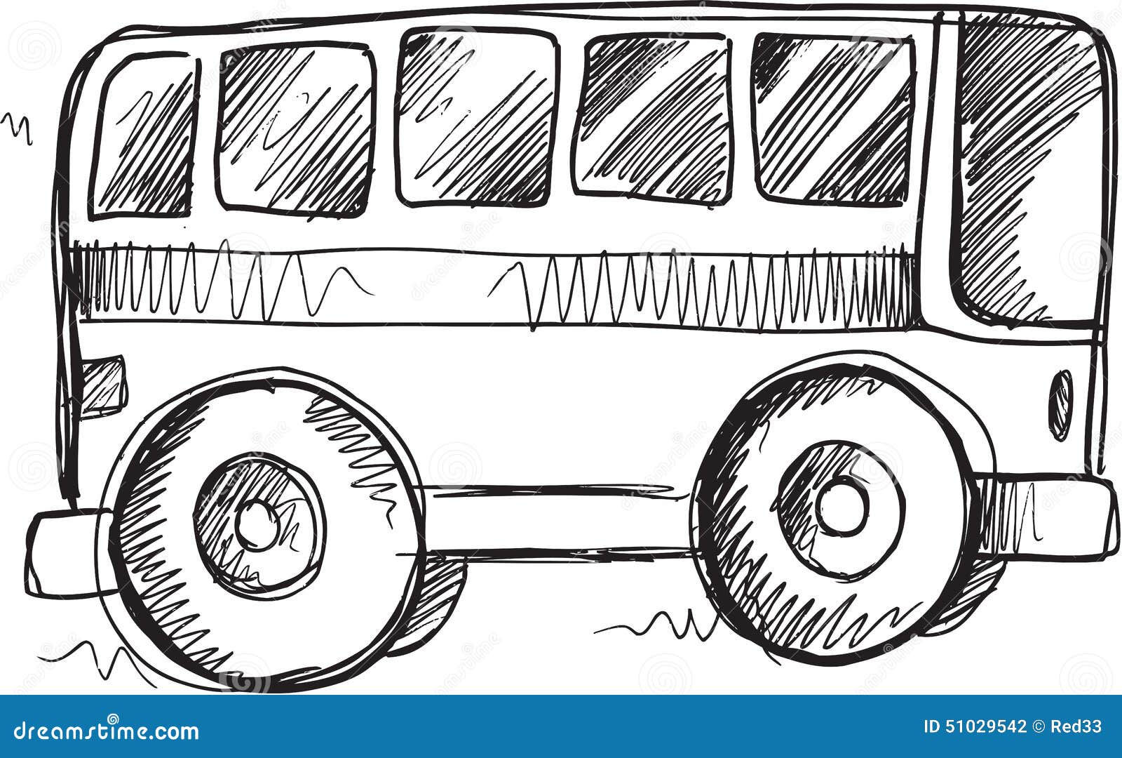 Doodle School Bus Vector stock vector. Illustration of vector - 51029542