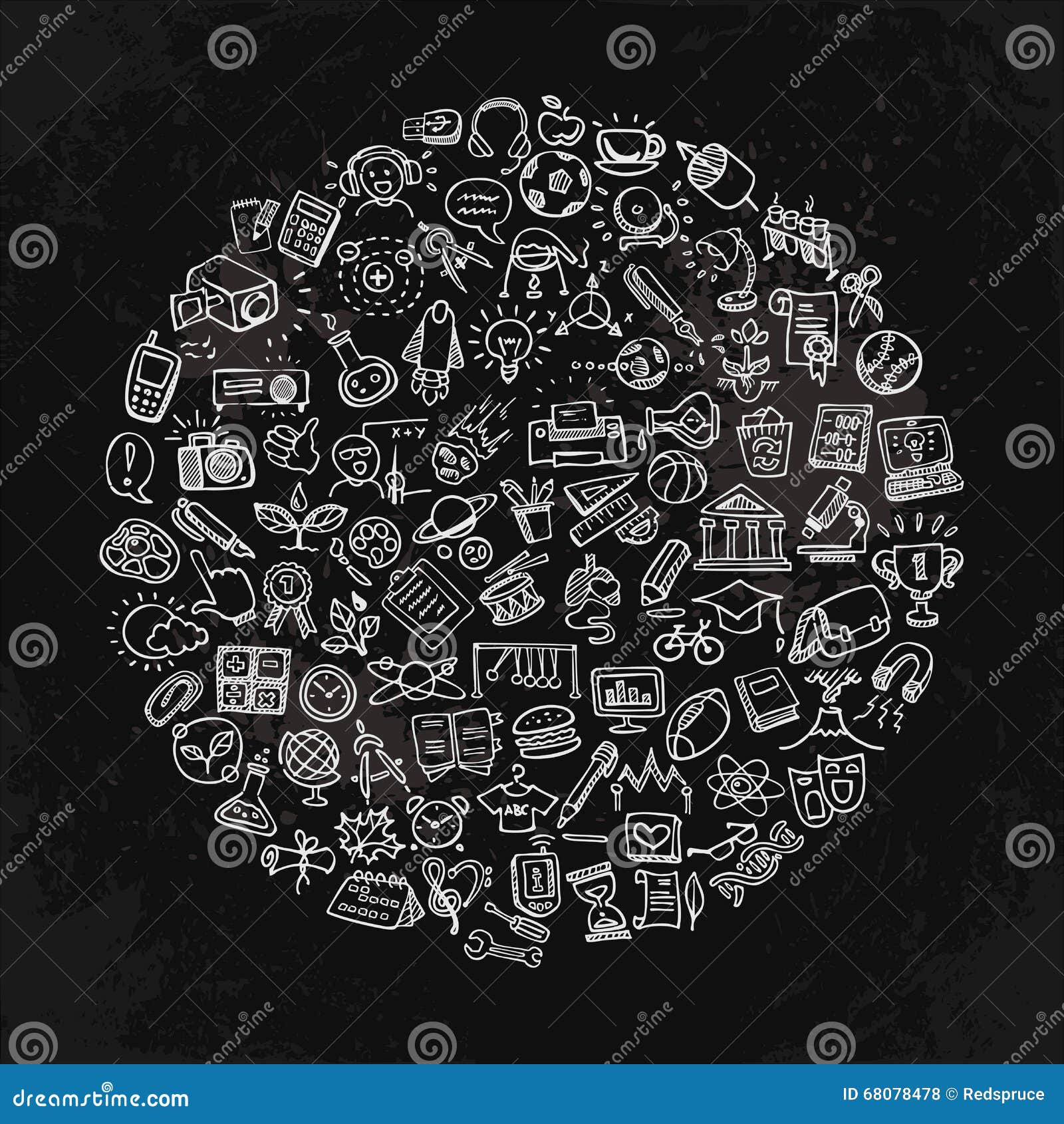 Doodle School and College Icons Stock Vector - Illustration of ...