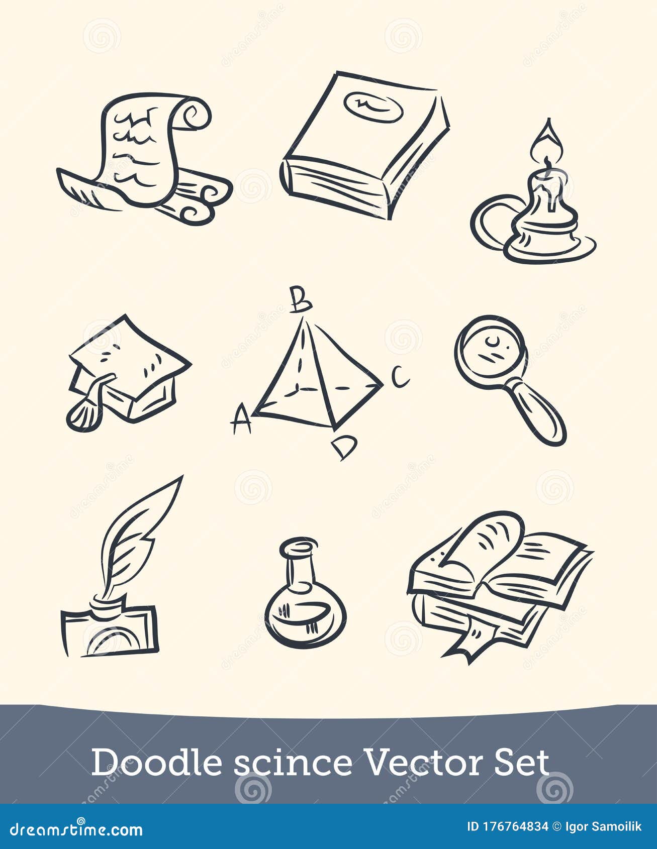 Doodle Science Vector Illustration . Biology And Biotechnology Set ...