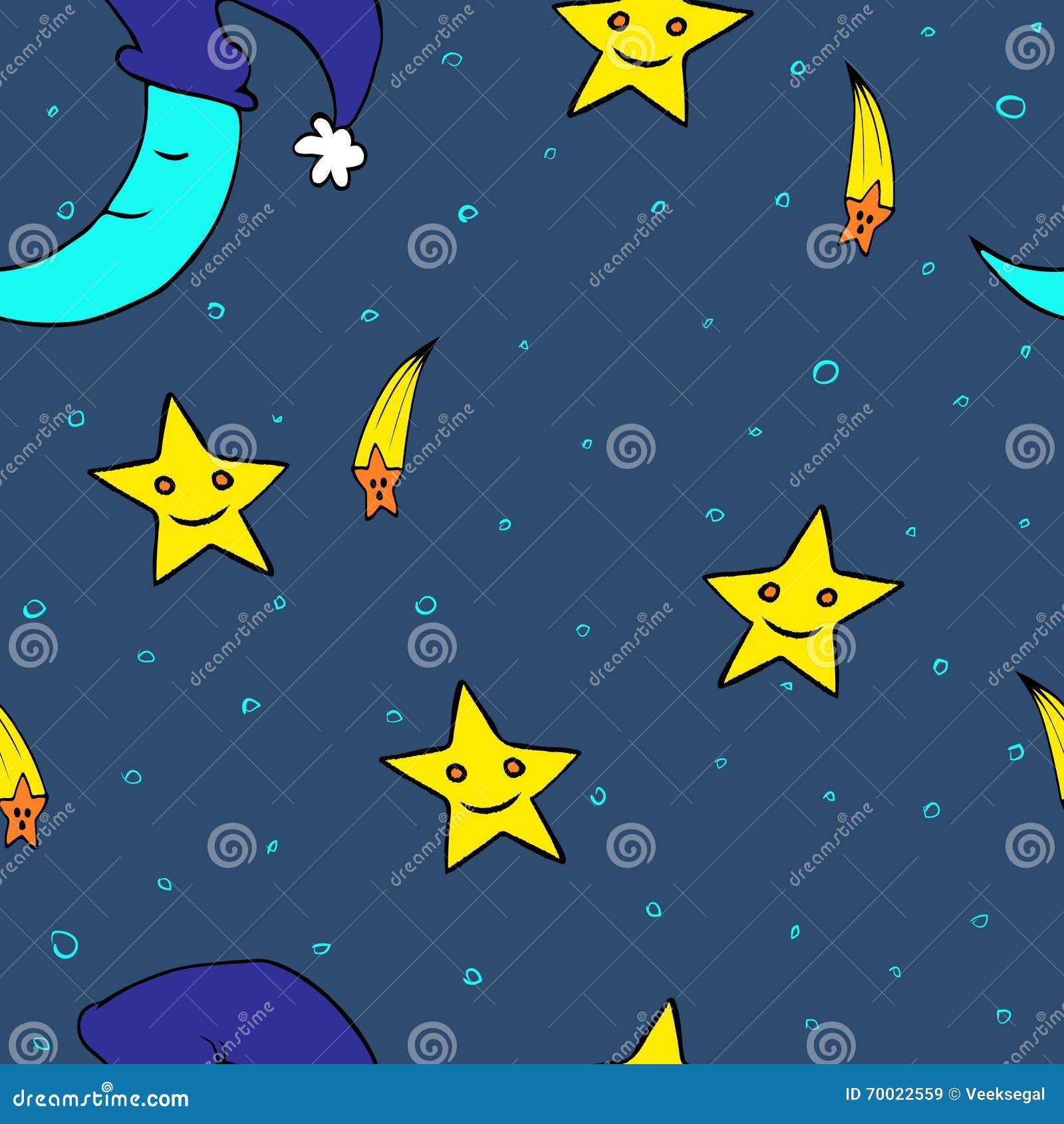 Doodle Seamless Night Pattern Background4 Stock Illustration ...