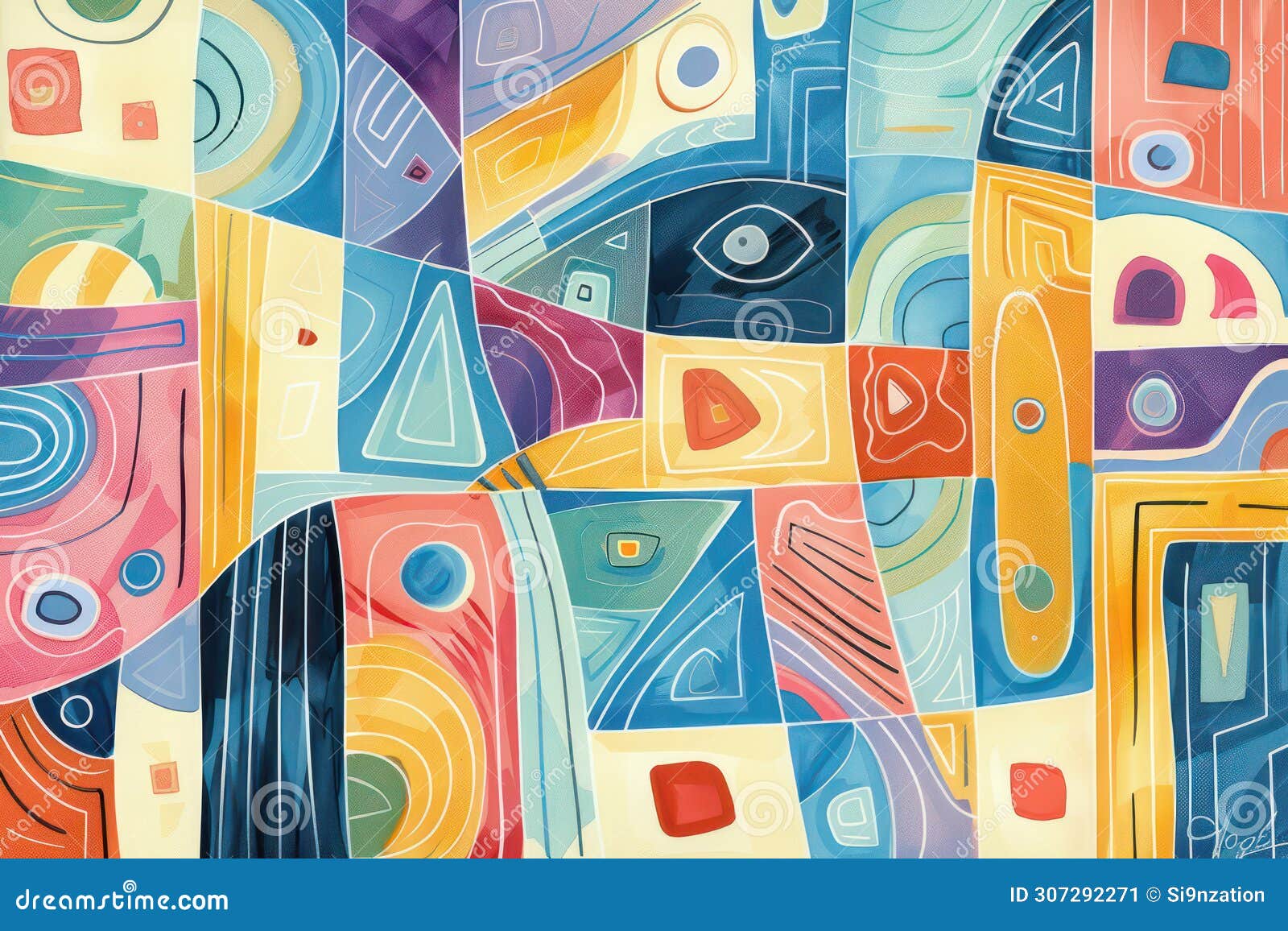 Doodle Seamless Pattern. Crazy Color Palette Stock Illustration ...