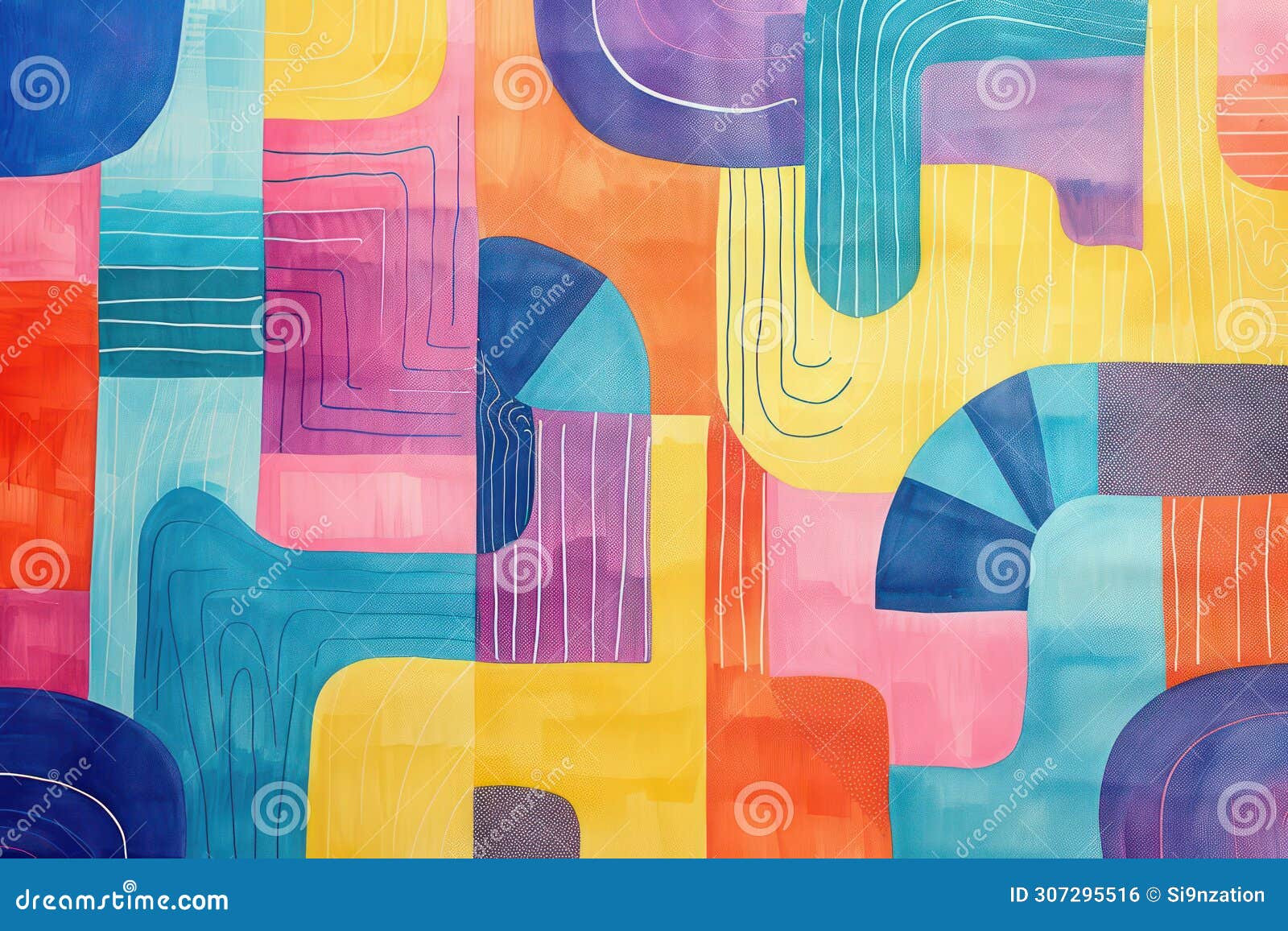 Doodle Seamless Pattern. Crazy Color Palette Stock Illustration ...