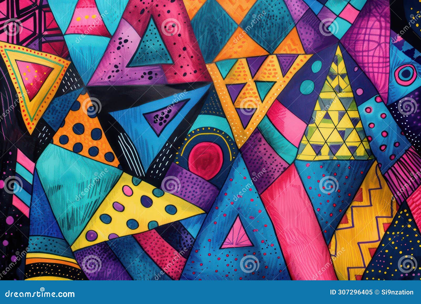 Doodle Seamless Pattern. Crazy Color Palette Stock Illustration ...