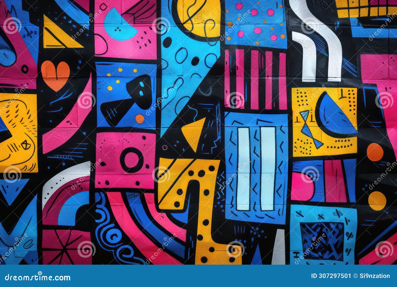 Doodle Seamless Pattern. Crazy Color Palette Stock Illustration ...