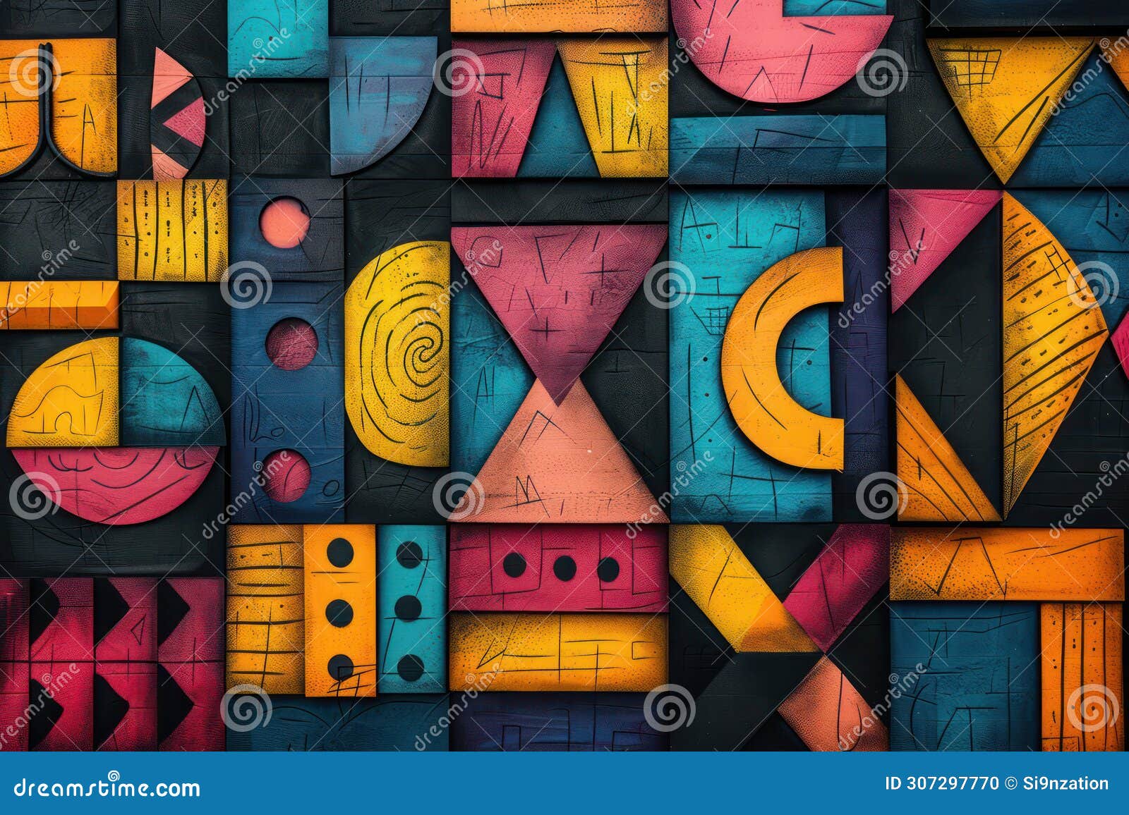 Doodle Seamless Pattern. Crazy Color Palette Stock Illustration ...