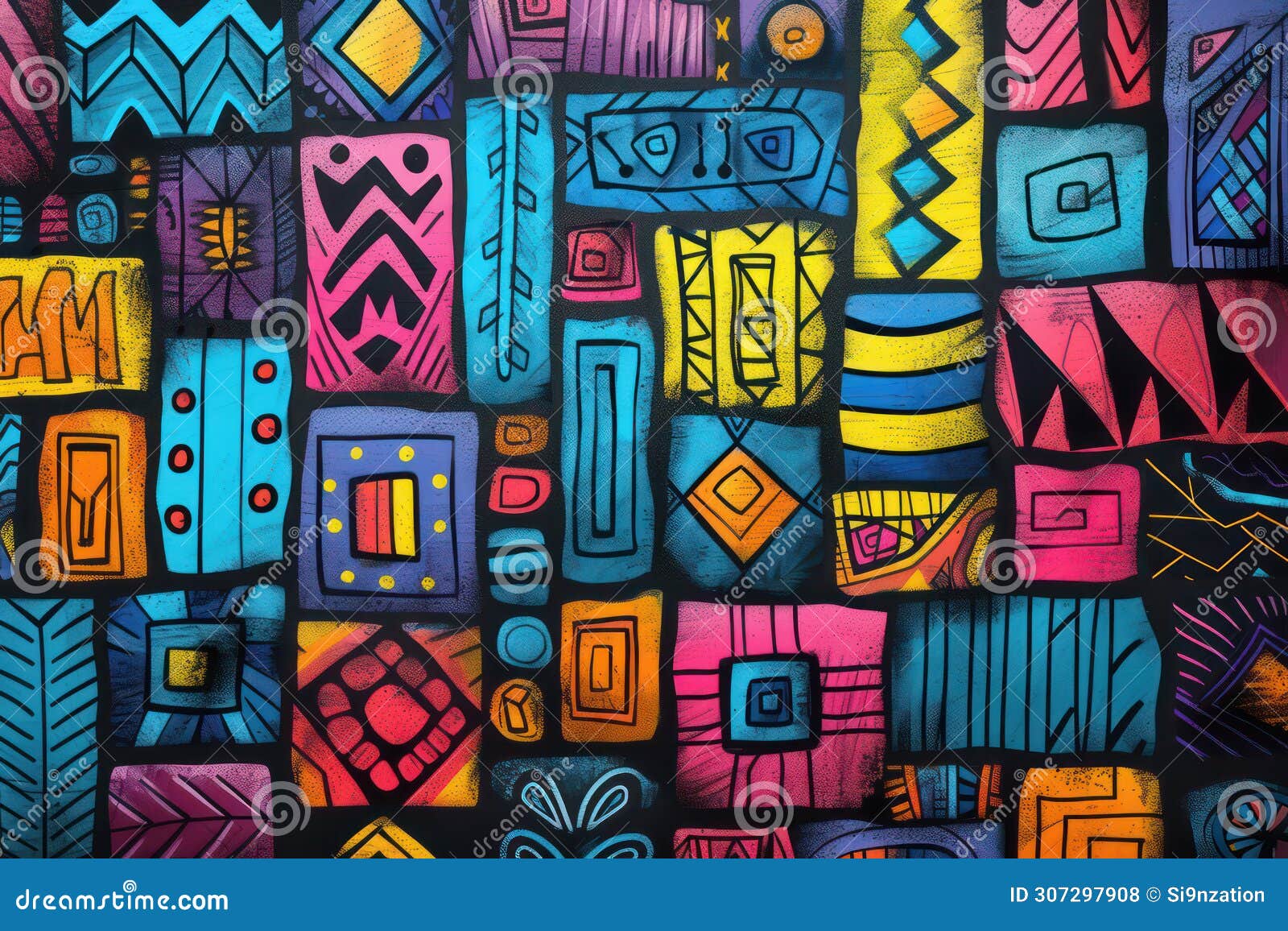 Doodle Seamless Pattern. Crazy Color Palette Stock Illustration ...