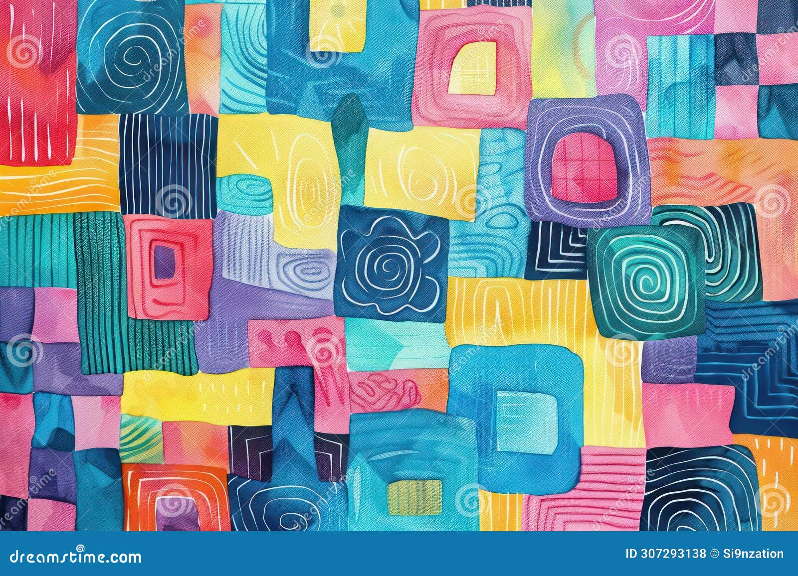 Doodle Seamless Pattern. Crazy Color Palette Stock Illustration ...