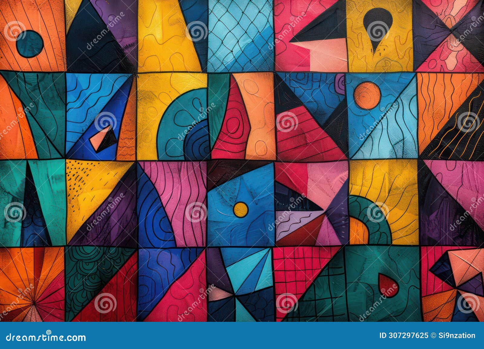 Doodle Seamless Pattern. Crazy Color Palette Stock Illustration ...