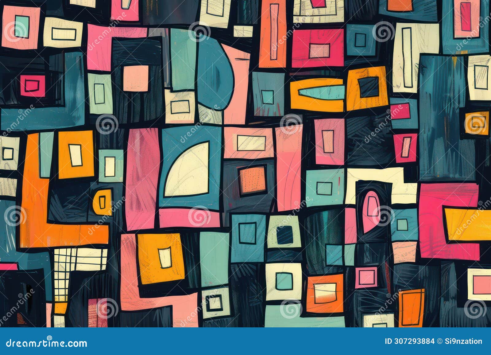 Doodle Seamless Pattern. Crazy Color Palette Stock Illustration ...