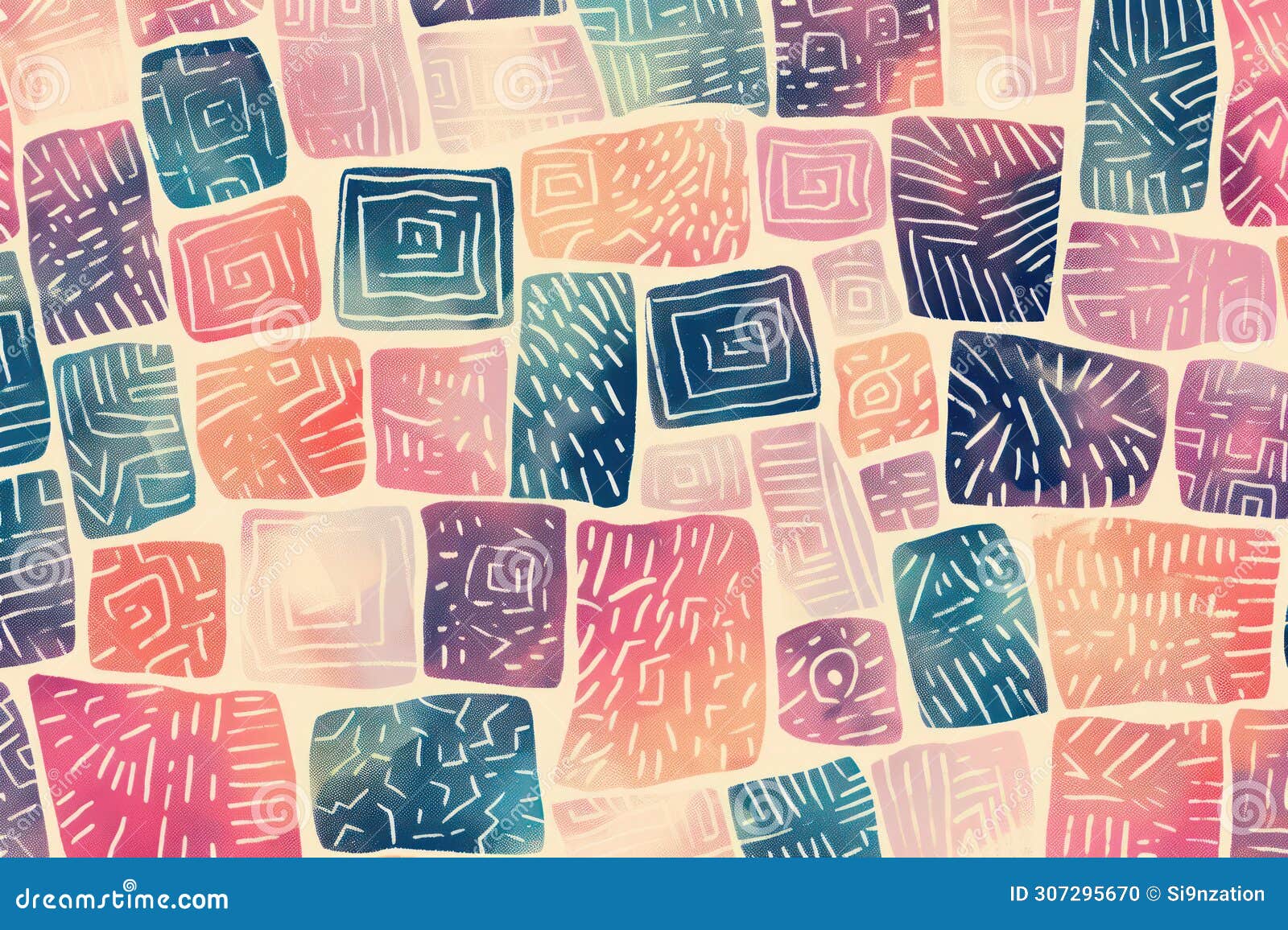 Doodle Seamless Pattern. Crazy Color Palette Stock Illustration ...