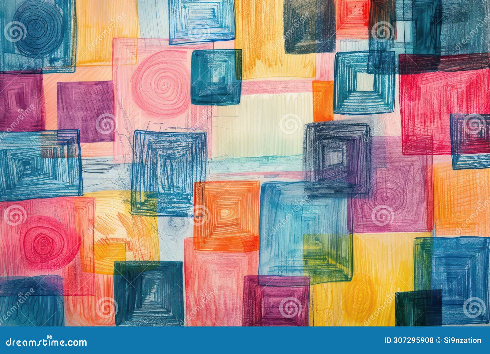 Doodle Seamless Pattern. Crazy Color Palette Stock Illustration ...
