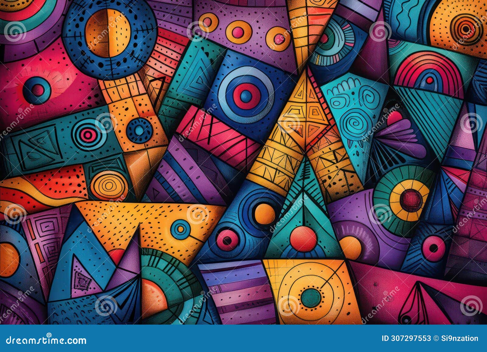 Doodle Seamless Pattern. Crazy Color Palette Stock Illustration ...