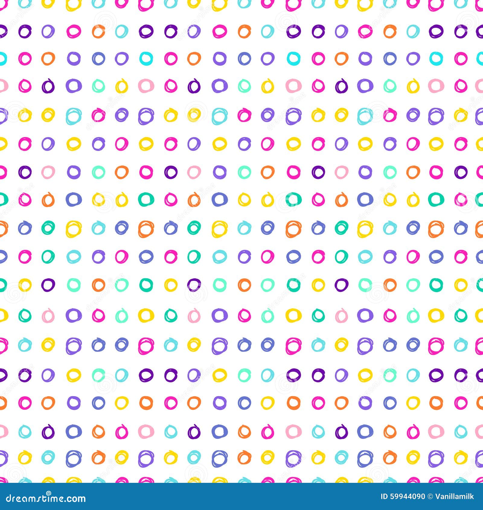 Doodle Seamless Pattern with Handmade Circles Stock Vector ...