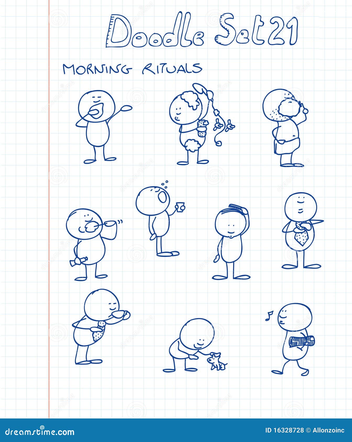 Doodle set 21 stock vector. Illustration of sponge, comb - 16328728